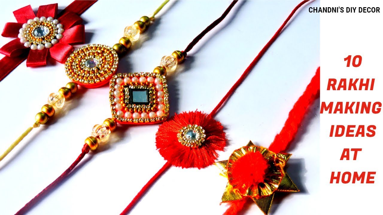 10 Easy Rakhi Making ideas 2018 || How to Make Beautiful Rakhi at Home ...