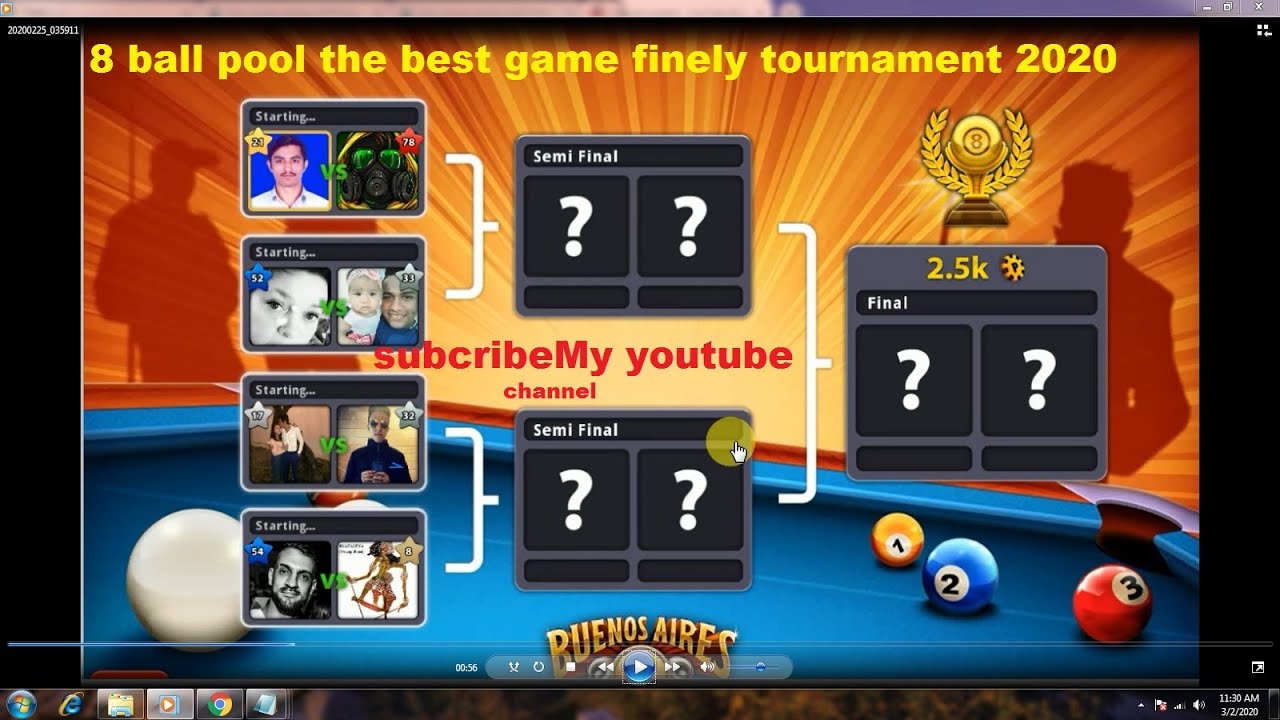 8 ball pool the best game finely tournament 2020 - YouTube