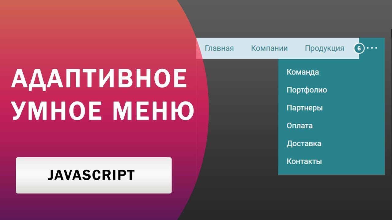 Адаптивное умное меню на Javascript Как сделать адаптивное меню Youtube