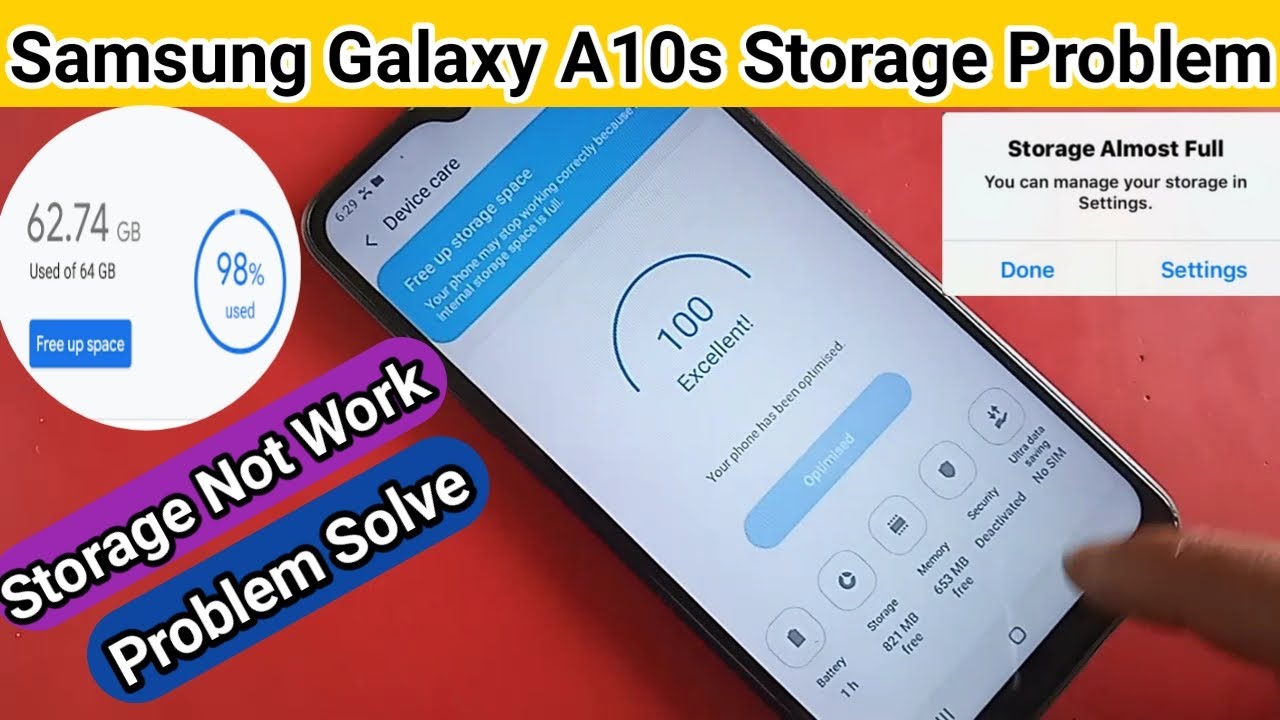 Samsung galaxy A10s phone storage full problem solve - YouTube