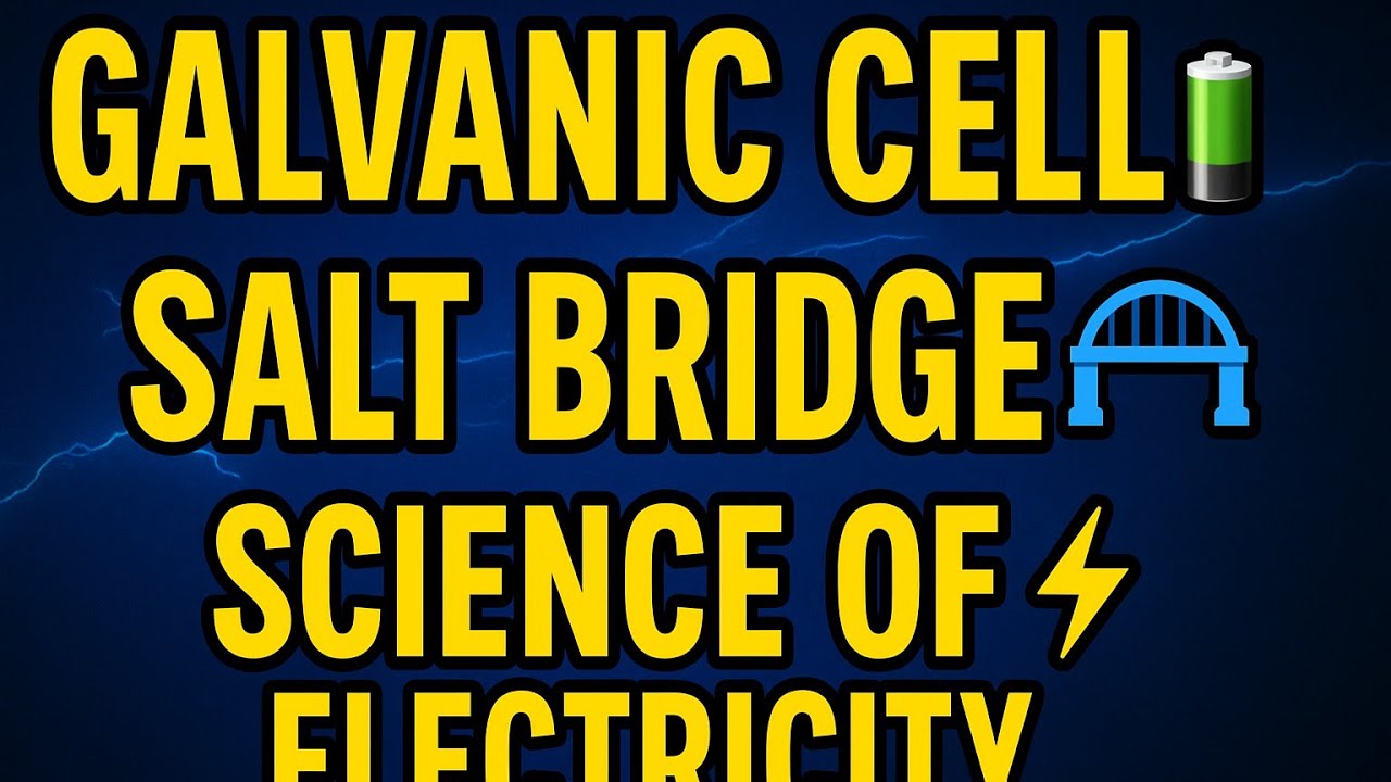 Galvanic Cell + Salt Bridge 🔋 | The Shocking Chemistry Behind ...