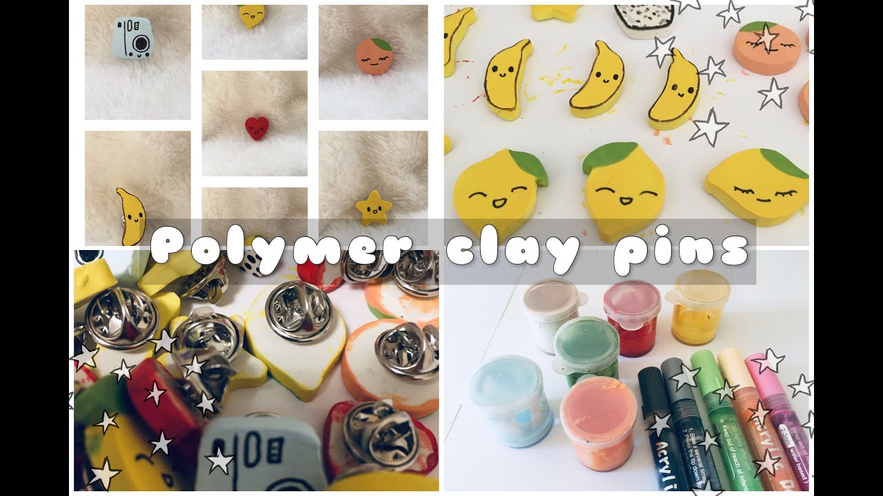 How To Make Polymer Clay Pins - YouTube