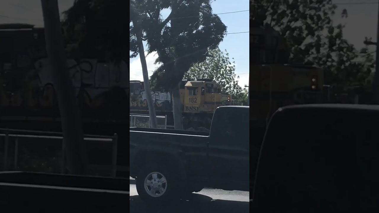 BNSF 182 leads the local to the Alcoa Yard after passing Sepulveda Blvd ...