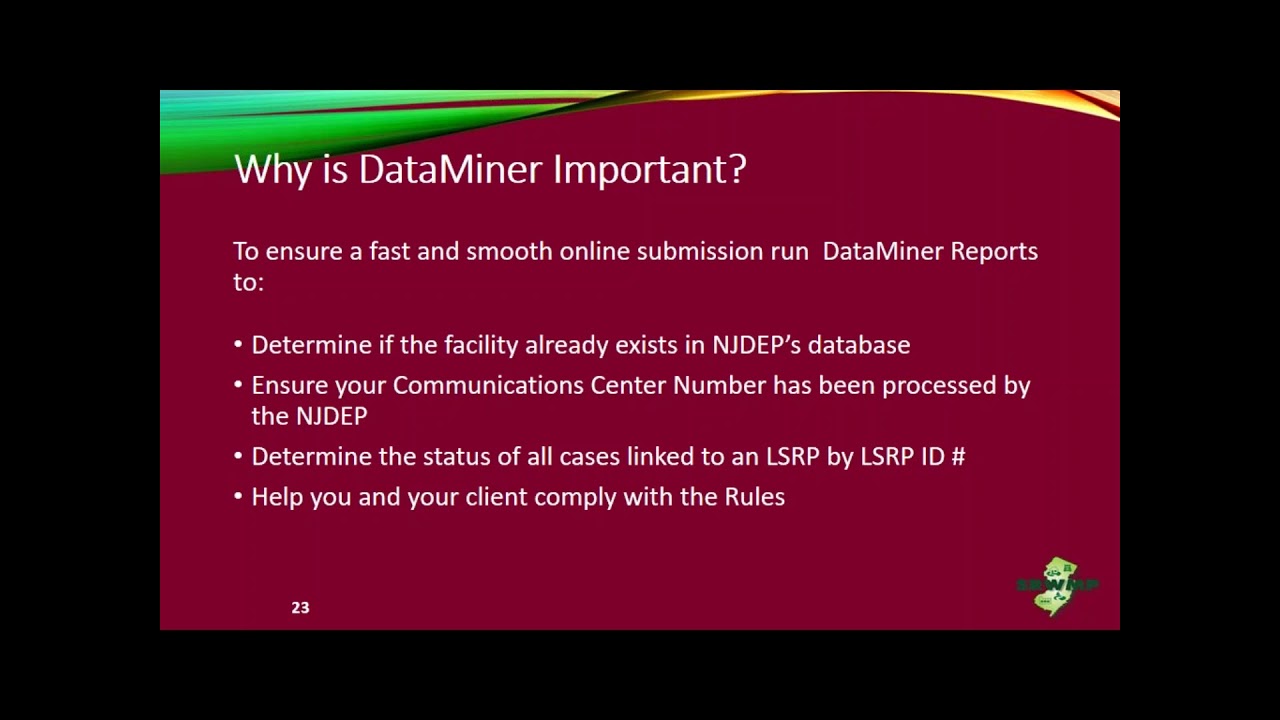 NJDEP- Data Miner and Confirmed Discharge Notice (CDN) and ISRA GIN ...