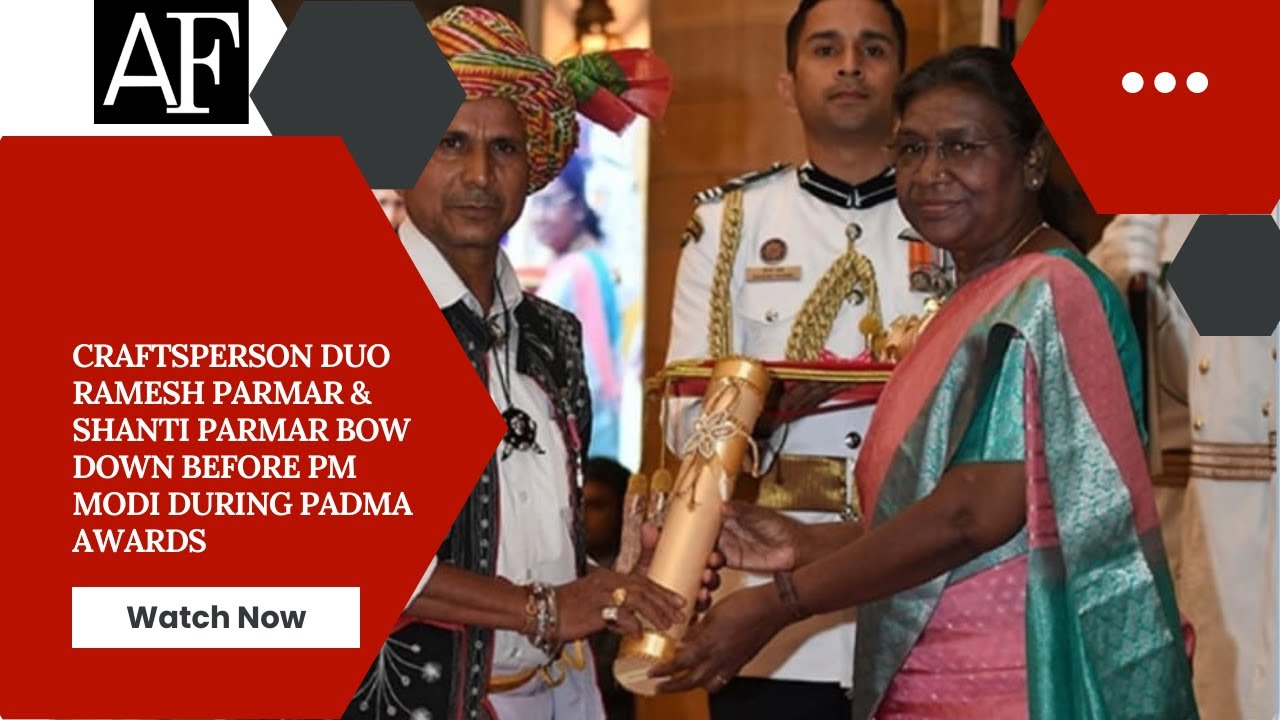 Craftsperson duo Ramesh Parmar & Shanti Parmar bow down before PM Modi ...