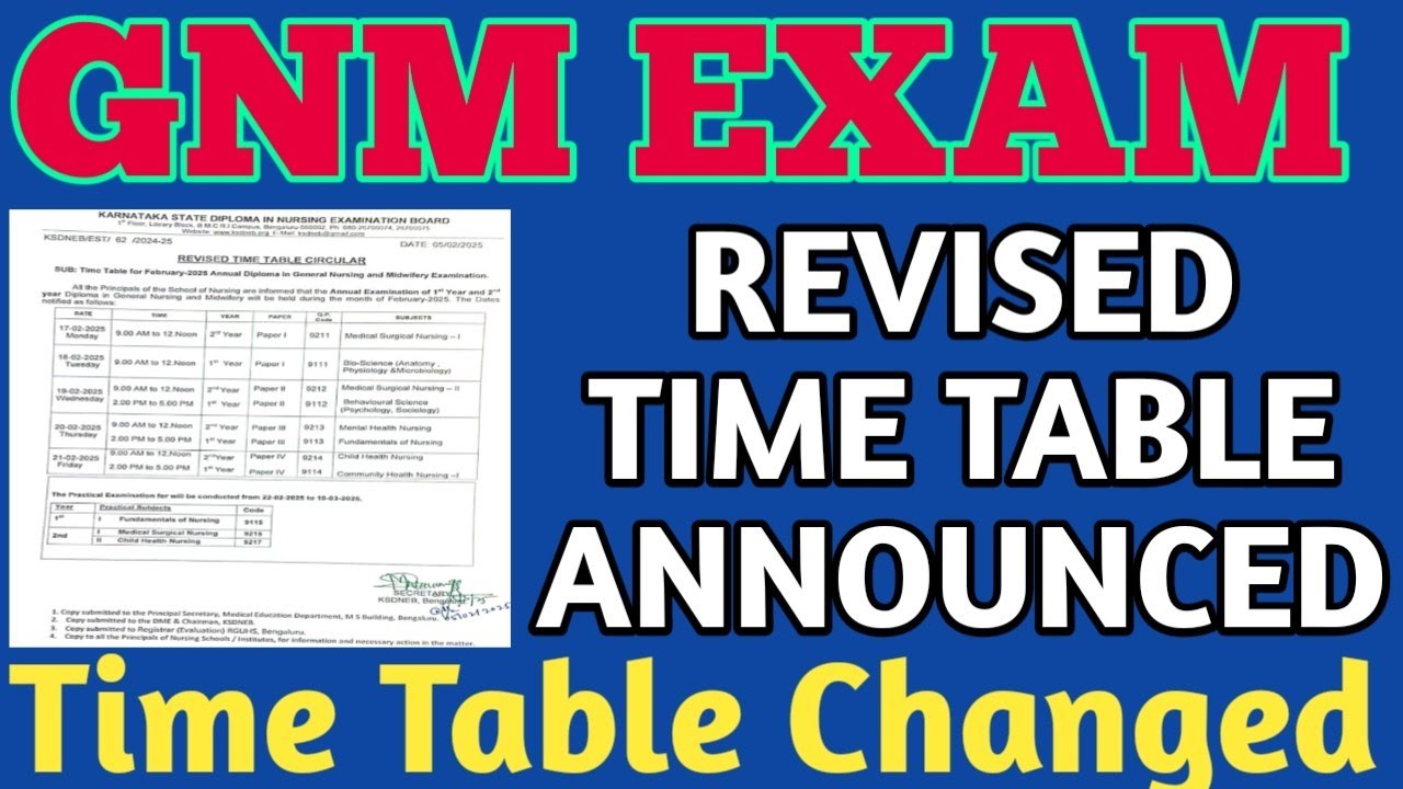 Hindi Version: GNM Revised Time Table Announced 🔥 - YouTube