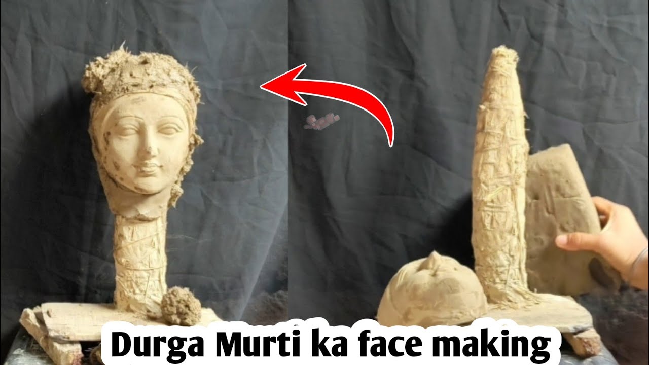 Beautiful "Durga" Mata ki face making😍#viralvideo #durgamurti # ...