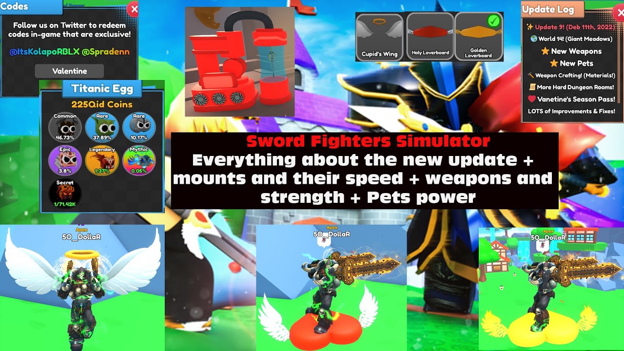 Roblox / Sword Fighters Simulator / New Update / mounts / sword / pets / سورد فايتر - YouTube