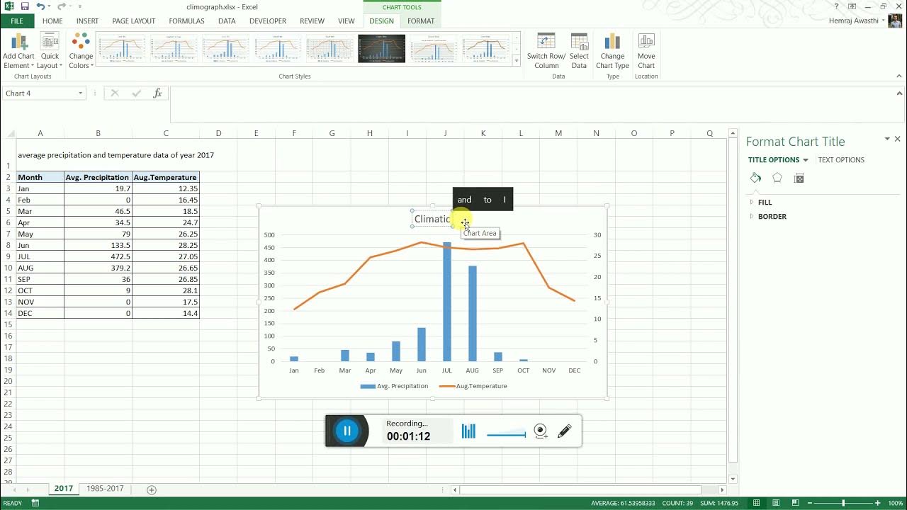 How to draw Climograph (Climatic Diagram) in MS Excel - YouTube