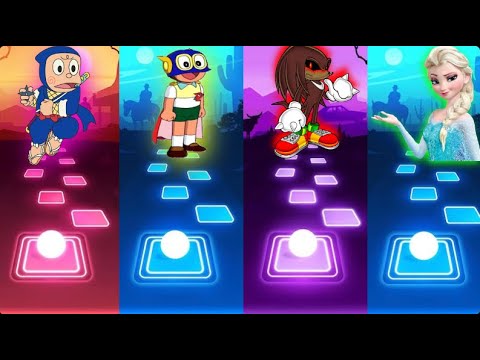 Ninja Nattori vs Perman vs Knuckles vs Let It Go Elsa - Tiles Hop EDM ...