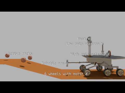 Mars Rover: animation 2, slopes + active rocks - YouTube