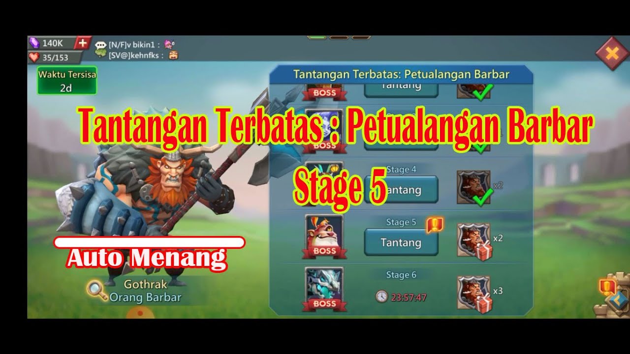 Tantangan Terbatas : Petualangan Barbar (Gothrak Orang Barbar) Stage 5 ...
