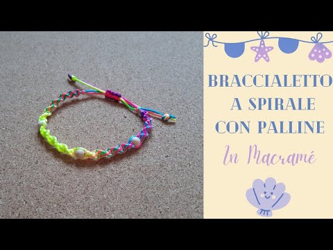 Braccialetto Macramé a spirale con palline | DIY MACRAMÉ BRACELET WITH BEADS TUTORIAL - YouTube