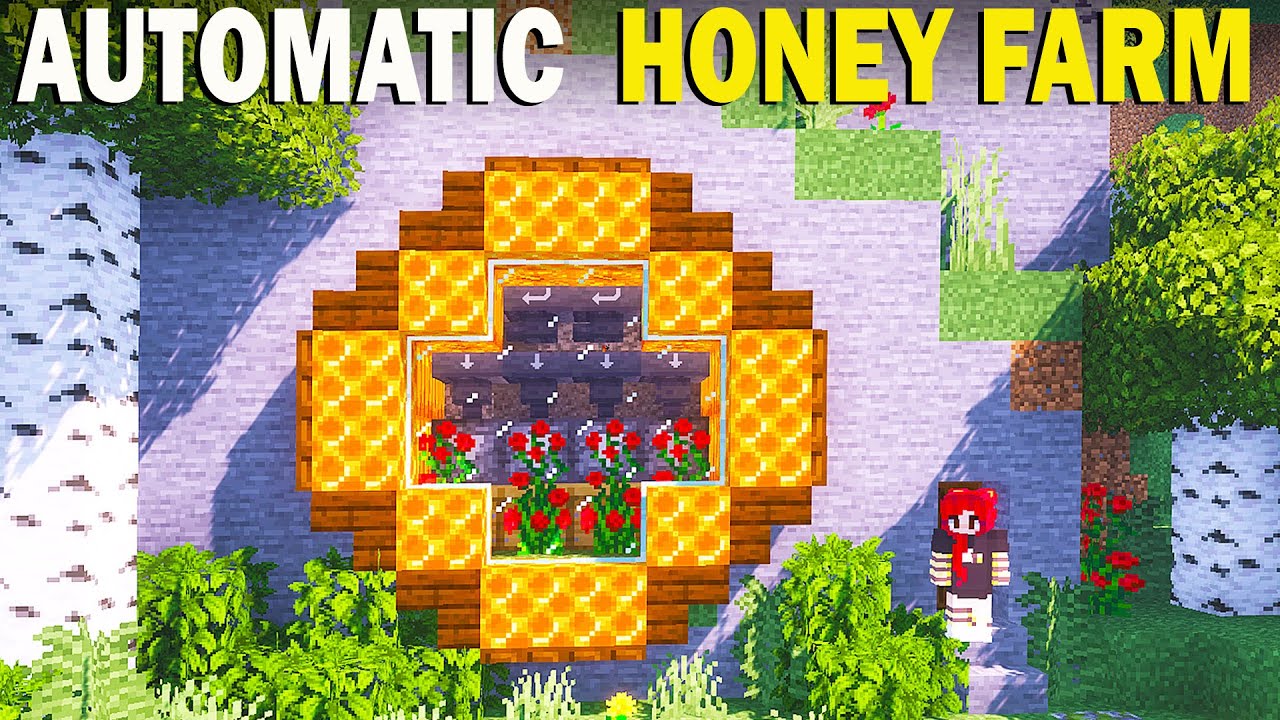 Automatic Honey Farm #minecraft Java 1.16 1.17 1.18 redstone tutorial ...