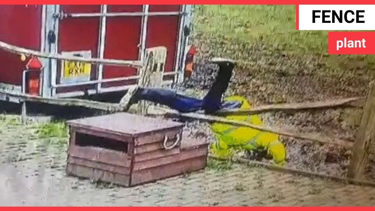 Hilarious video shows man falling head first over a wooden fence | SWNS ...