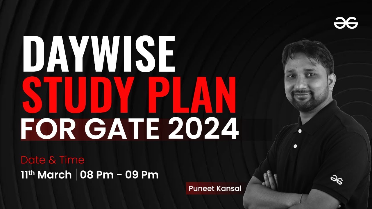Daywise Study Plan for GATE 2024 - YouTube