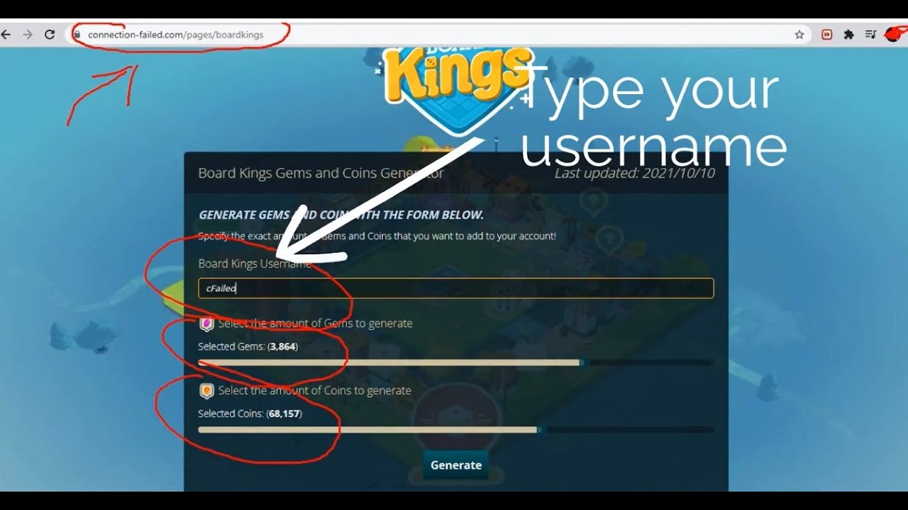 Board Kings: Gems and Coins Online Generator Tool / How to use Board ...