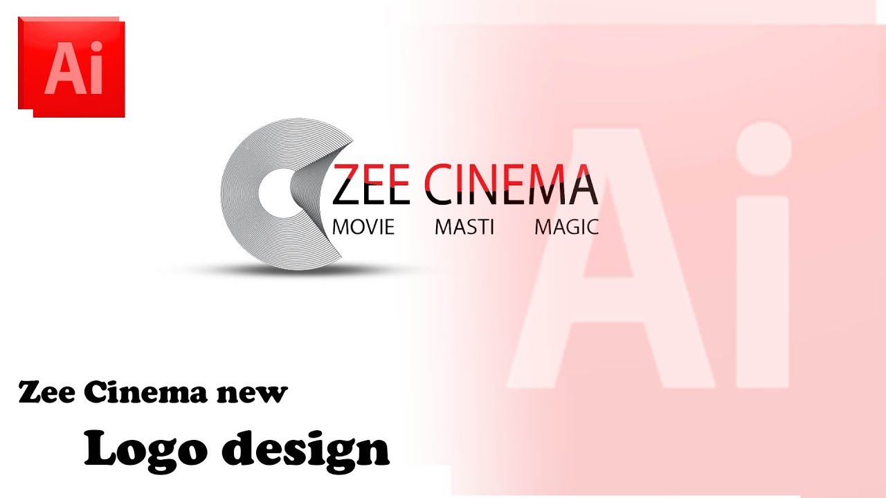 Zee cinema Logo design in Adobe illustrator by Animatix tutors - YouTube