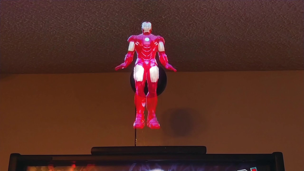 Iron Man Posing Pinball Machine Hologram Topper Mod - YouTube