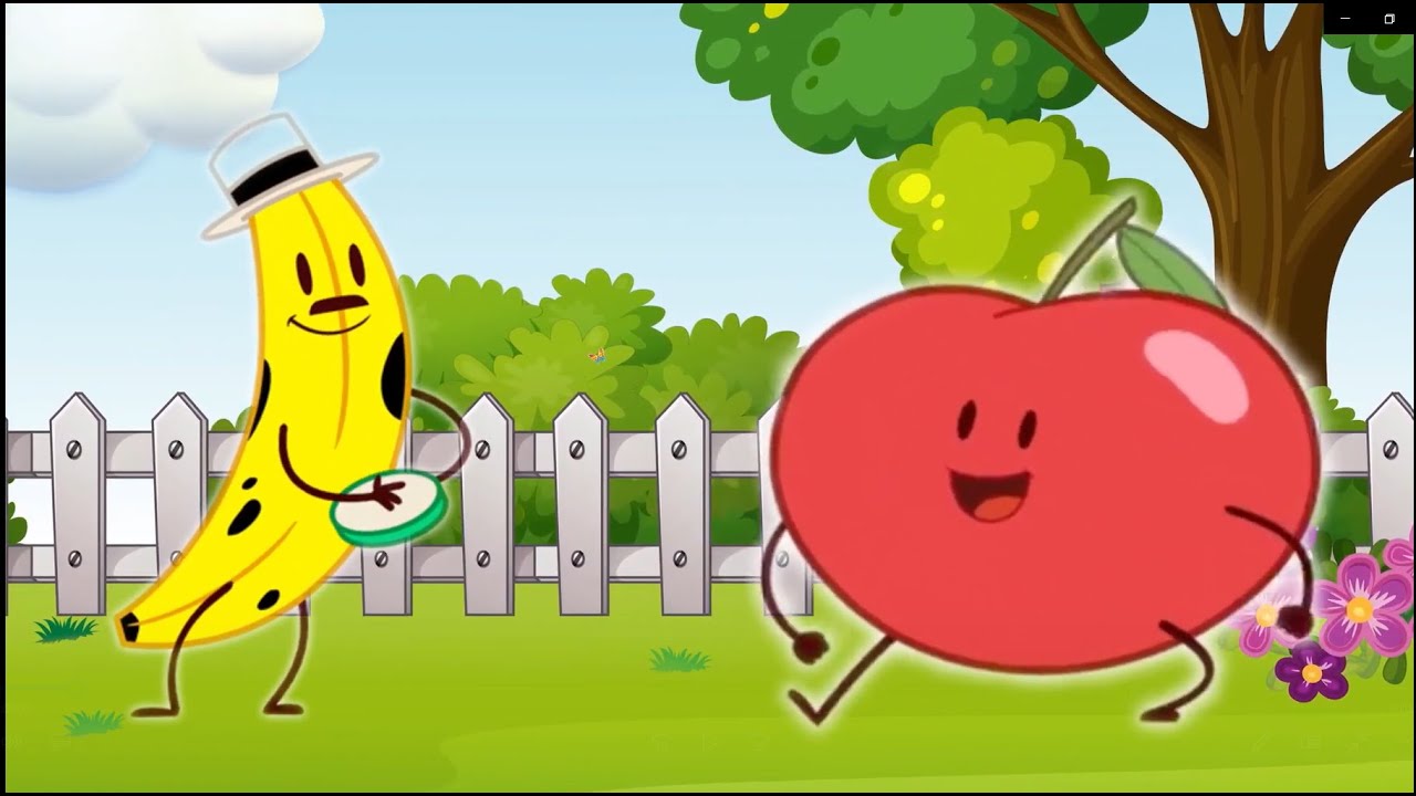 Fun Apple and Banana Nursery Rhymes for Kids | Learn Fruits with Catchy ...