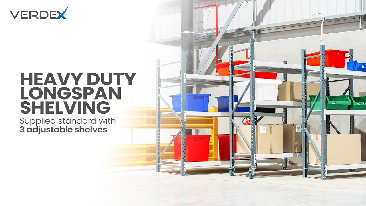 Heavy Duty Steel Longspan Shelving by Verdex - YouTube