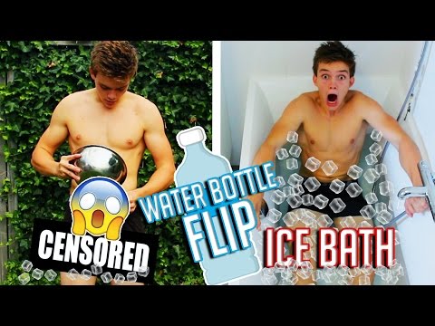 EXTREME Water Bottle Flip CHALLENGE!! | Ice Bath, Ice bucket, Underwear Ice *PAIN*