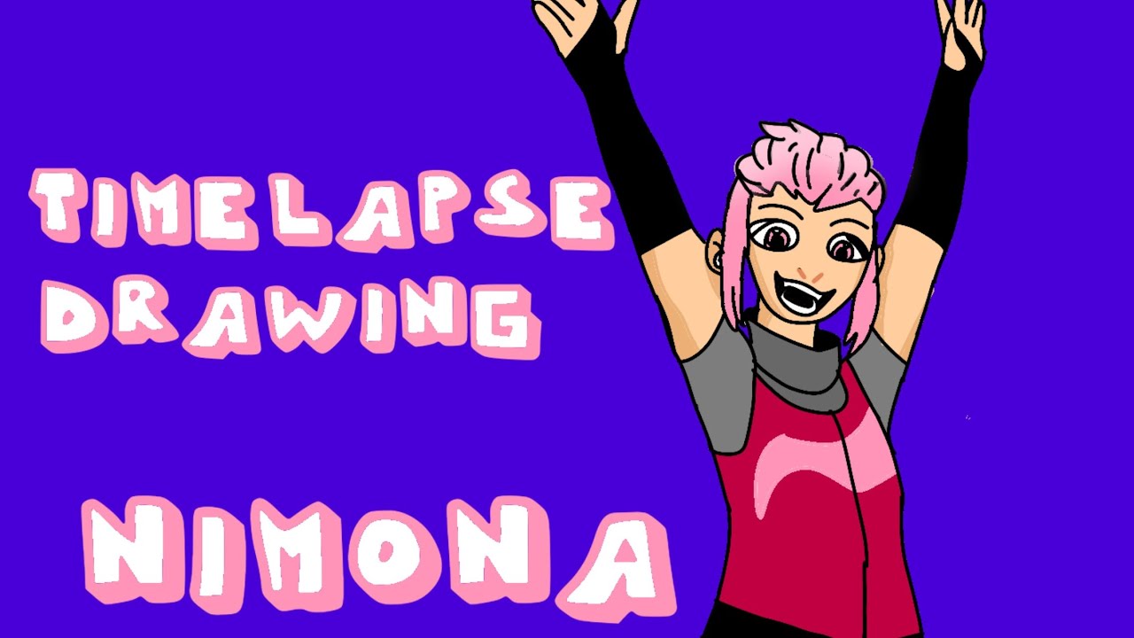 time-lapse drawing of nimona - YouTube