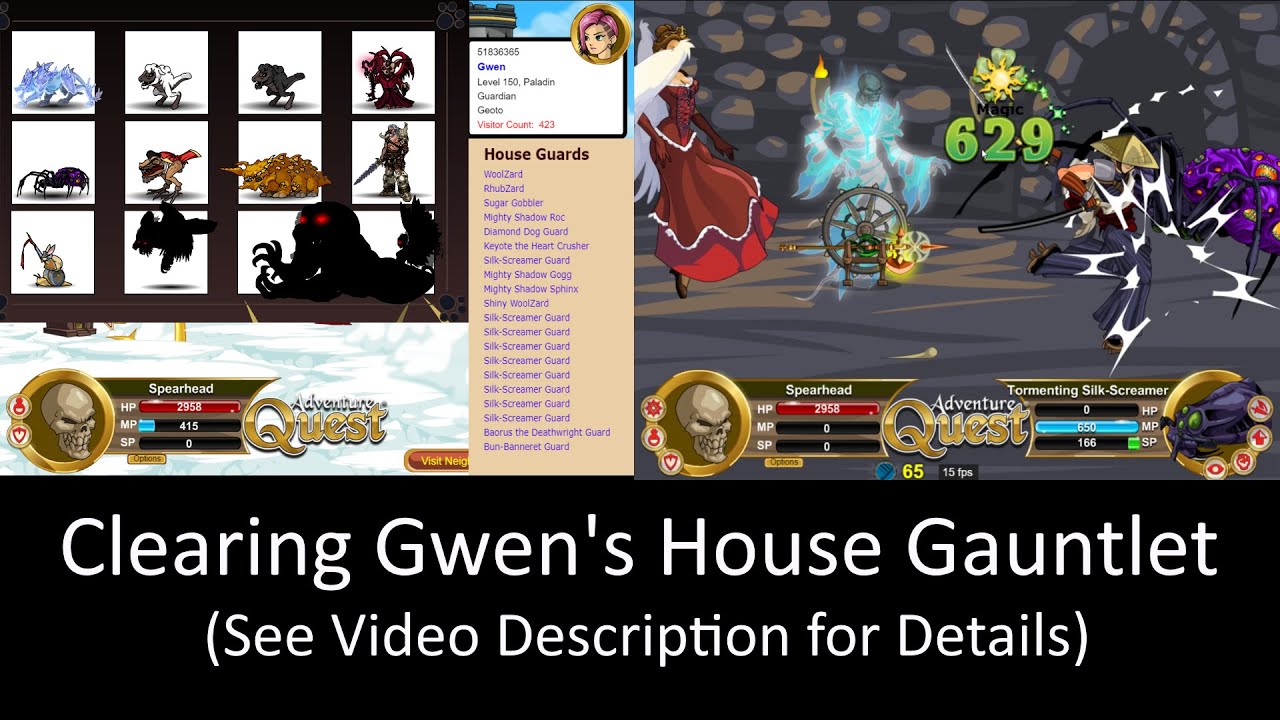 [AQ Classic] Clearing Gwen's House Gauntlet (see description) - YouTube