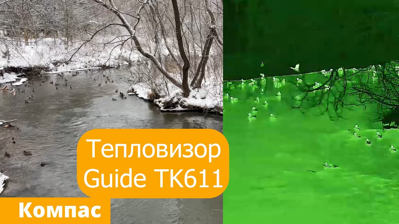Тепловизор Guide TK611. Река, утки. КОМПАС - YouTube