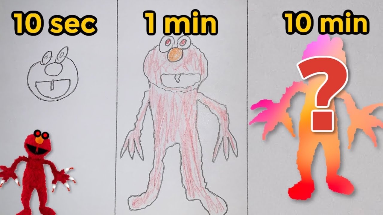 Drawing fnf ELMO EXE mod in 10 seconds, 1 minute, 10 minutes | Friday ...
