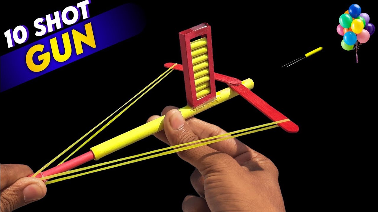 10 Shot Gun making , how to make crossbow shooter , how to make paper ...