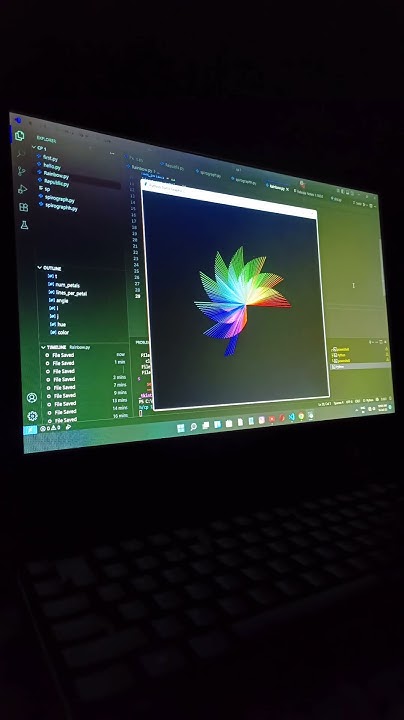 "Rainbow Spirograph using Python Turtle #pythonshorts"#python #coding #shorts #vscode # ...