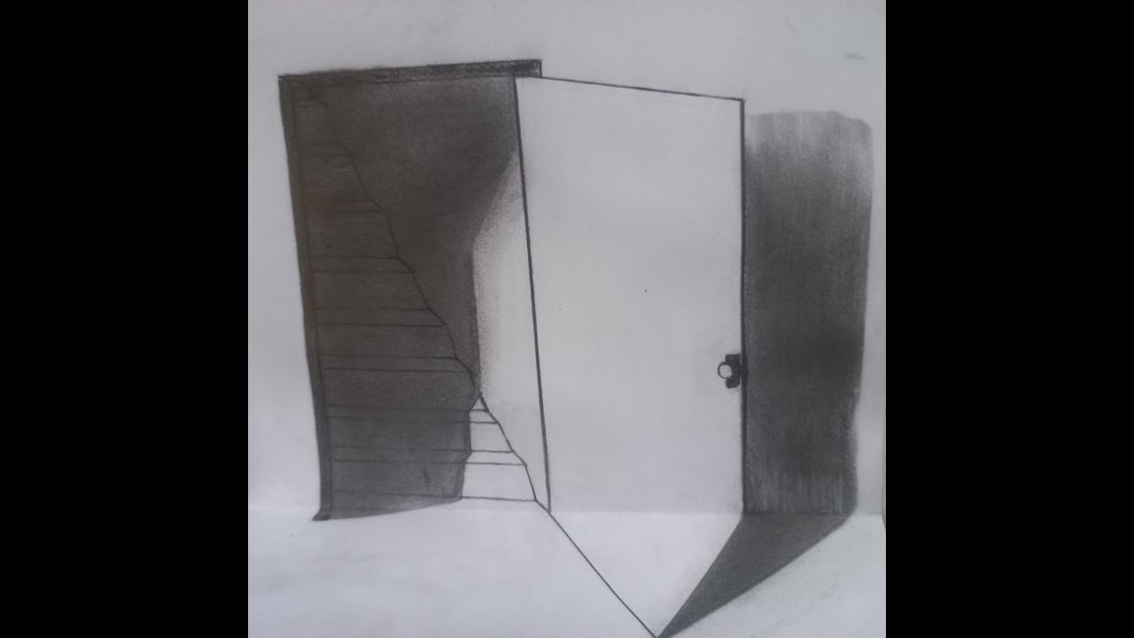 Realistic door illusion | Magic with pencil #art - YouTube