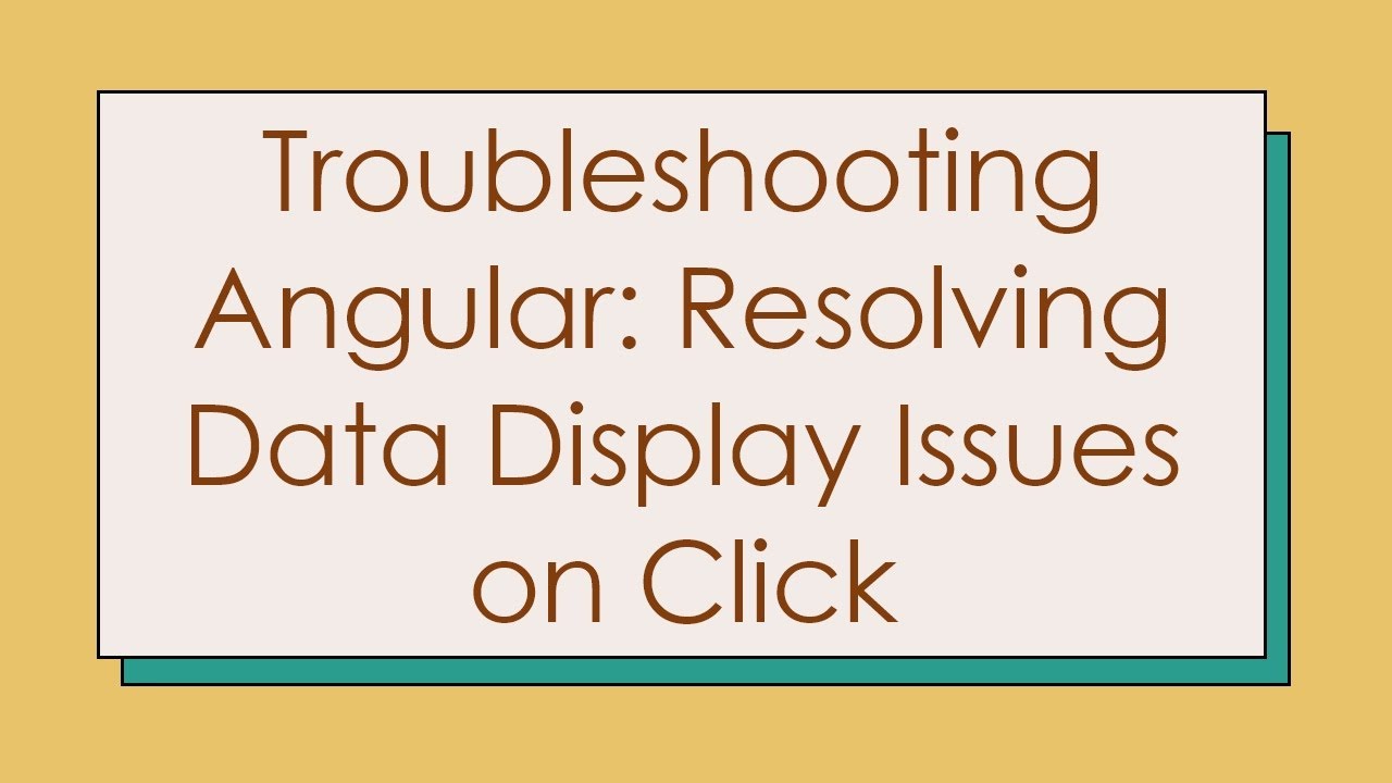 Troubleshooting Angular: Resolving Data Display Issues on Click - YouTube