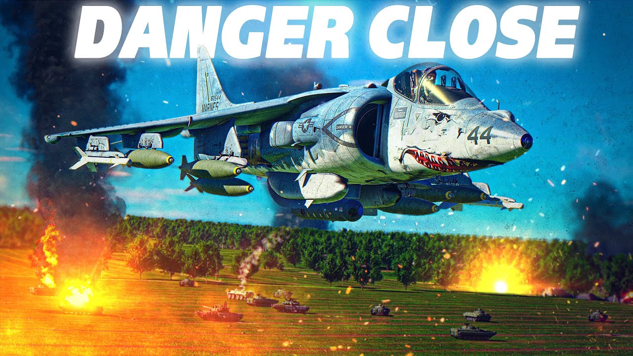 AV-8B Harrier Precision Airstrike On Advancing Soviet Tank Column ...