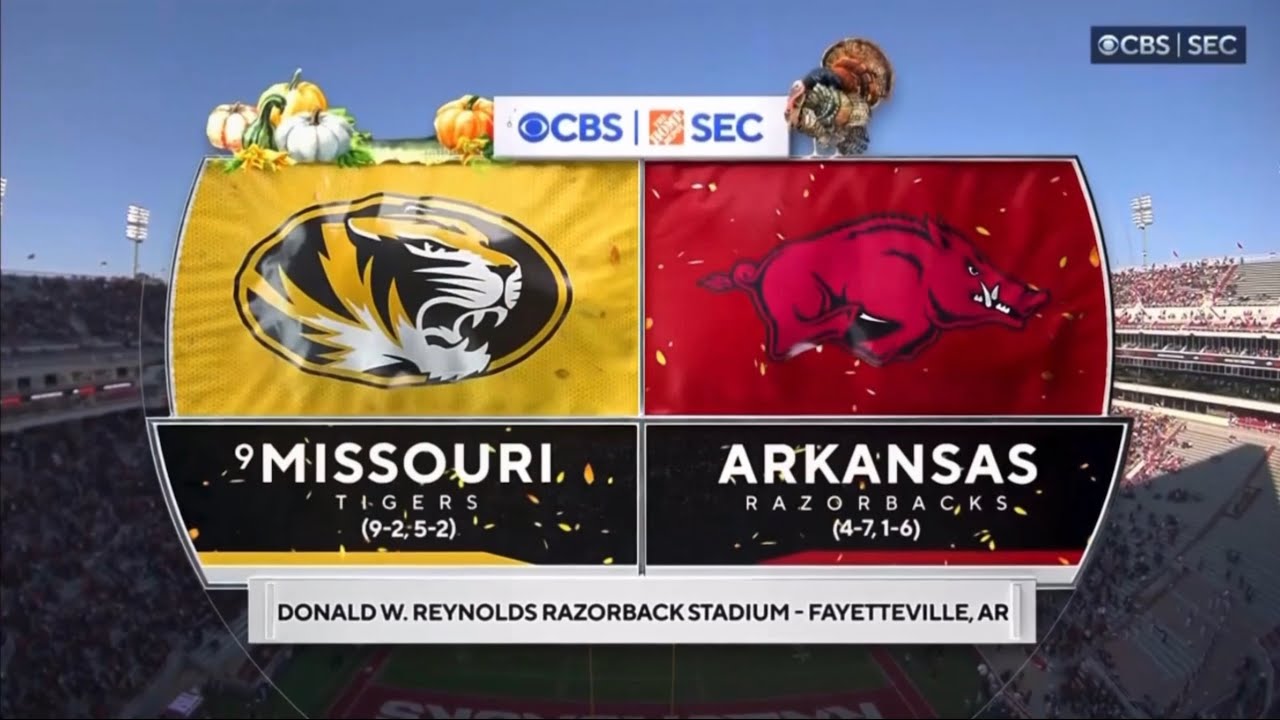 SEC on CBS intro | 9 Missouri @ Arkansas | 11/24/23 - YouTube