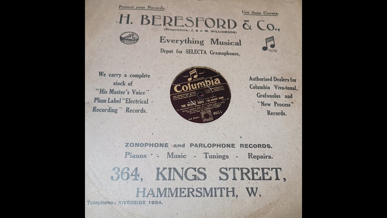The Desert Song - Edith Day and Harry Welchman - 80rpm - YouTube