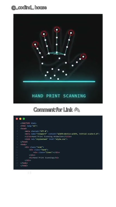 Hand Print Scanning Animation By Html Css And Js Html Htmlcssjavascriptcsscoding Explore