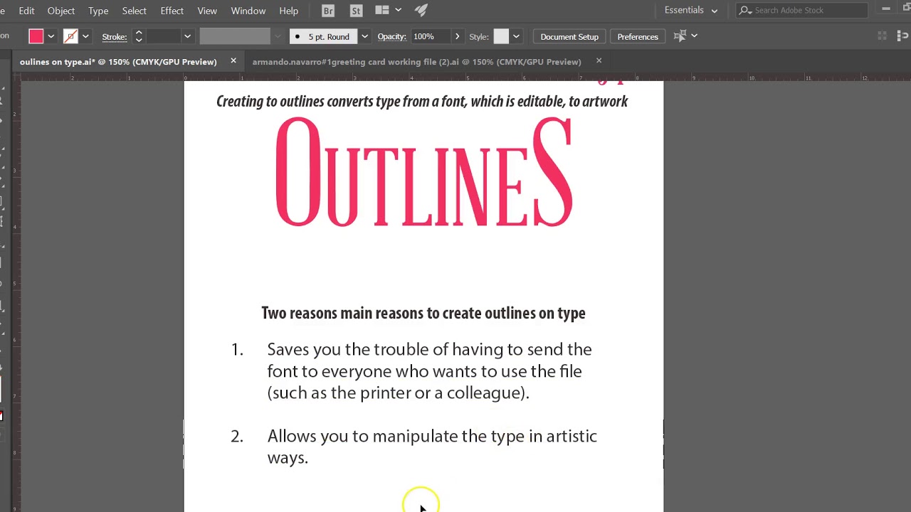 How to Create Outlines on Type - YouTube