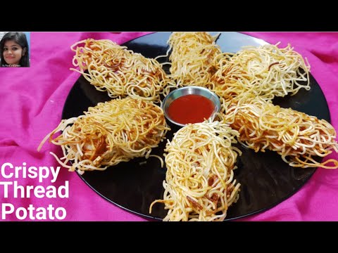 Crispy Thread Potato|Tasty snack recipe|Easy recipe of potato|How to ...