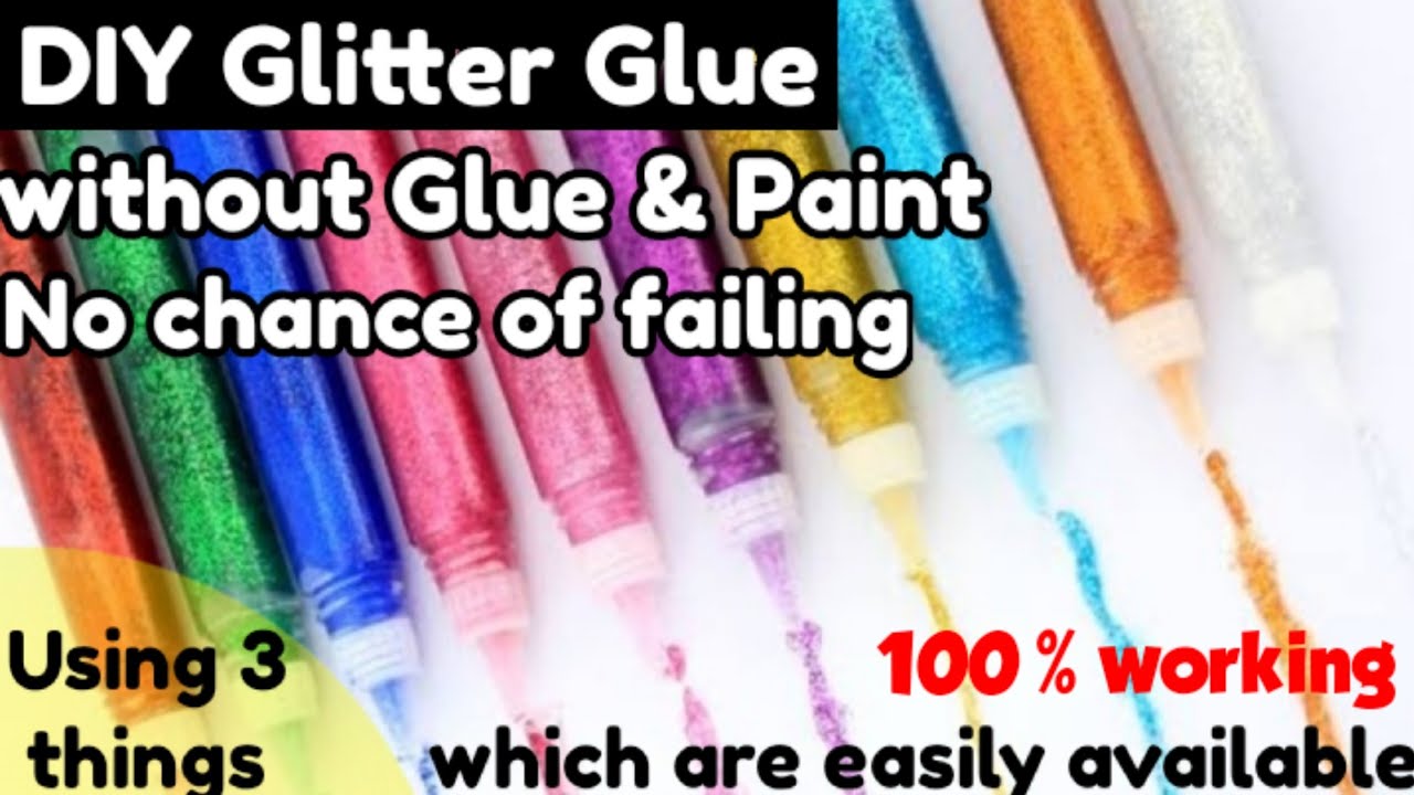 DIY *Glitter Glue* 🌈 *Glitter Outliner* without glue 💦 🤔| Using things which are easily ...