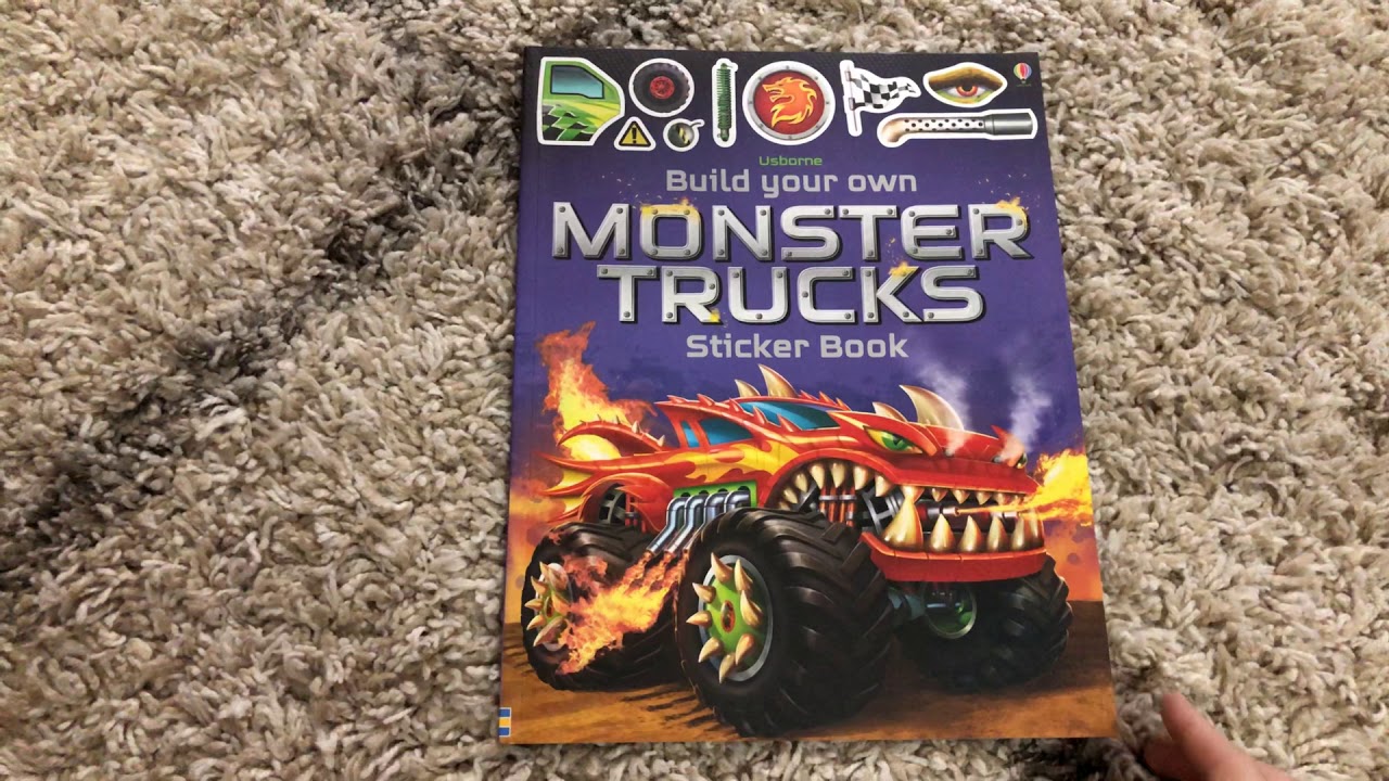 Usborne Build Your Own Monster Trucks Sticker Book - YouTube