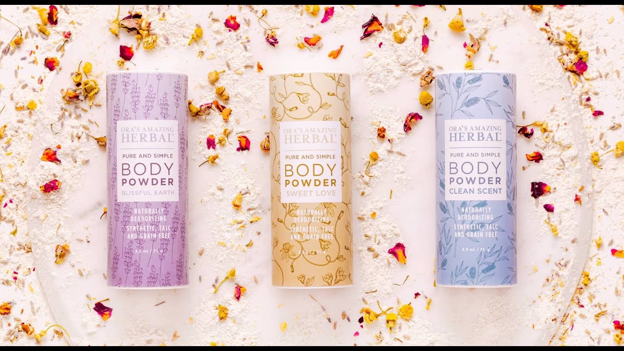 Ora's Amazing Herbal Talc Free Body Powder - YouTube