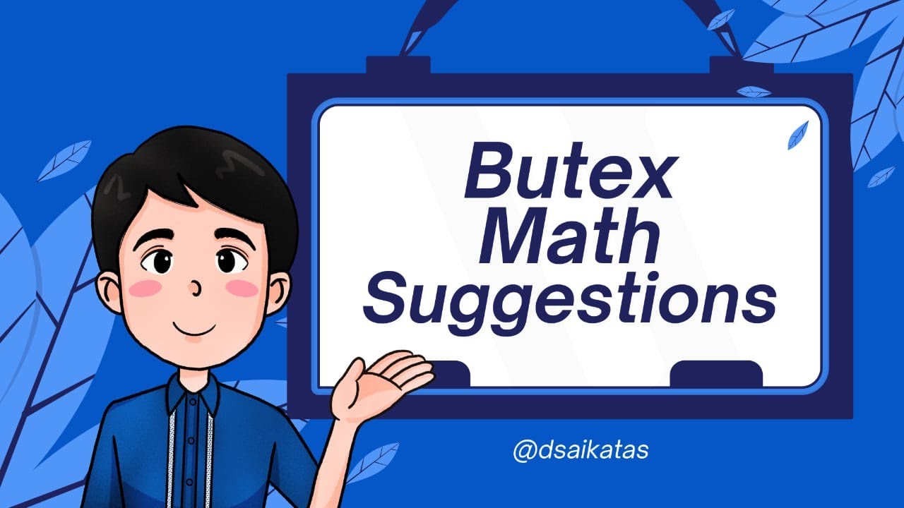 BUTEX Admission - Math Suggestions - YouTube