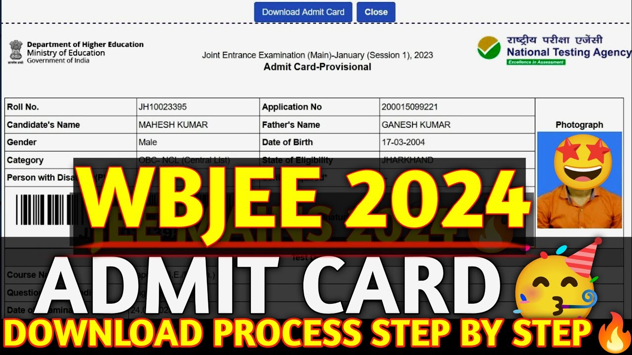 WBJEE Admit Card Download Process Step by Step - YouTube