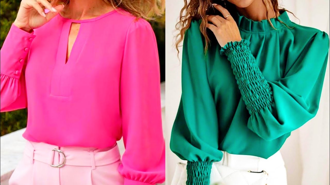 Hermosas y últimas blusas, camisas, elegantes diseños de blusas de ...