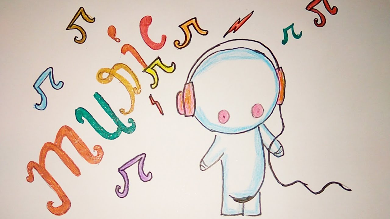 Very easy cutie pie drawing, Cutie pie listening music poster, cutiepie ...