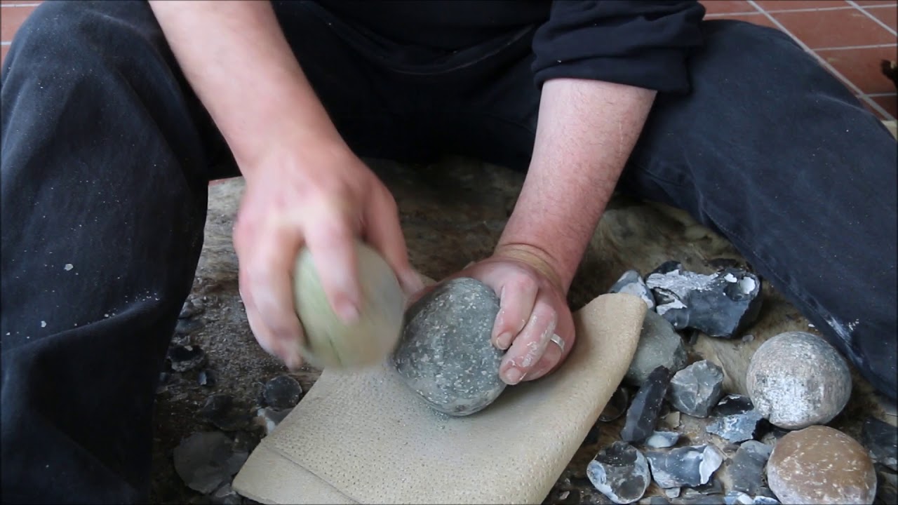 Stone working techniques: pecking - YouTube