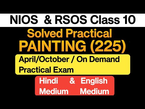 NIOS Class- 10 Painting Solved Practical file 2023-24| Hindi Medium ...
