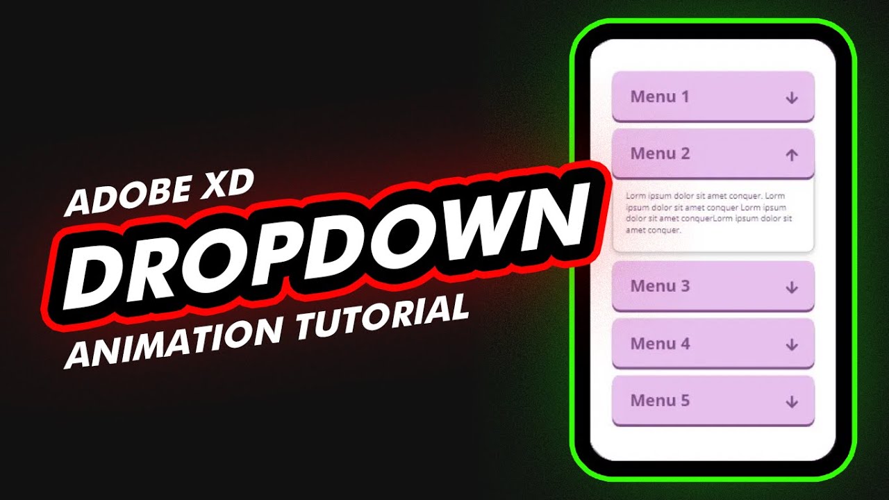 How to Animate Dropdown in Adobe Xd | adobe xd dropdown menu | Beekay ...